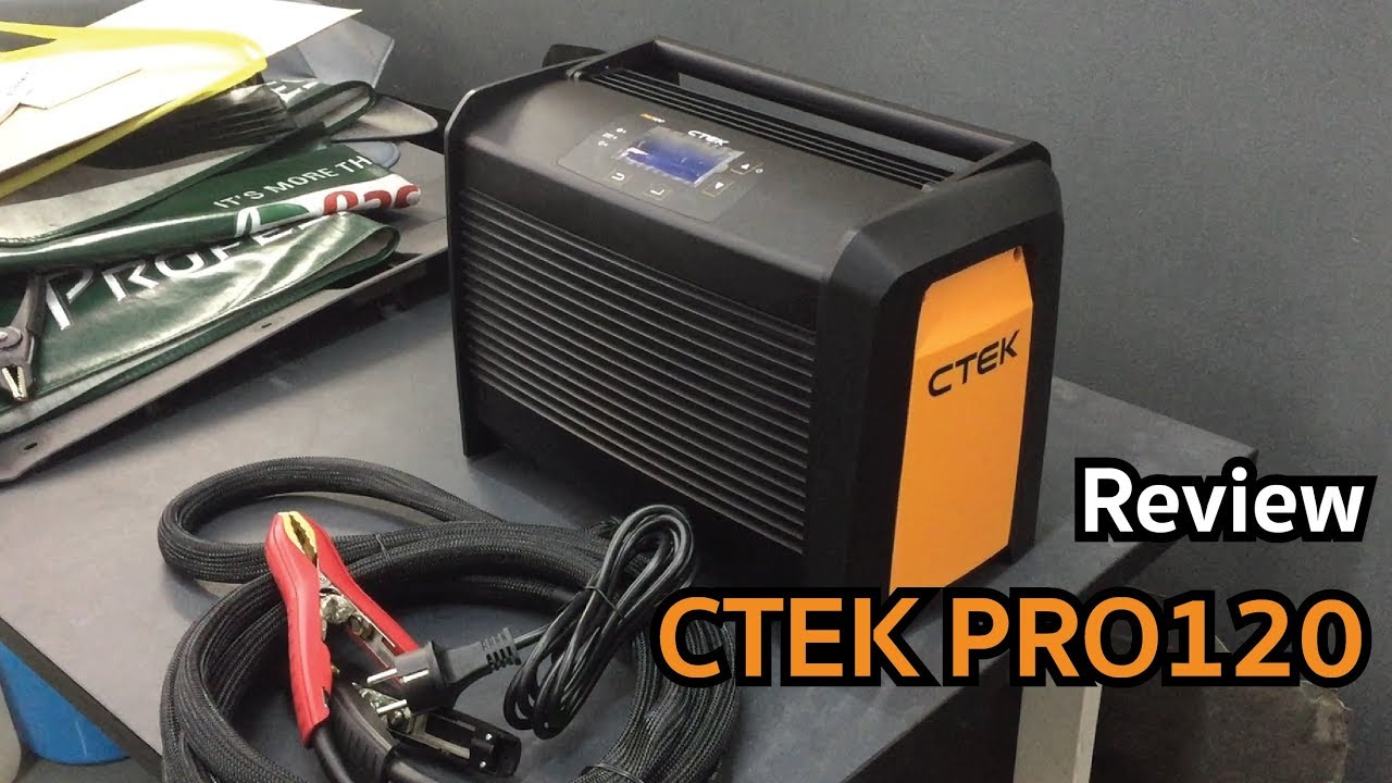 รีวิวเครื่องชาร์จแบตเตอรี่รถยนต์ CTEK PRO120 สำหรับศูนย์บริการ - YouTube