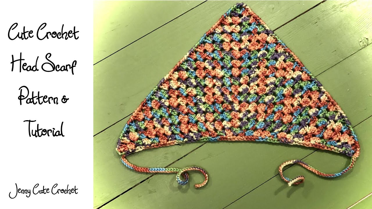 Cute Crochet Head Scarf Pattern & Tutorial - Ties & Completion - YouTube
