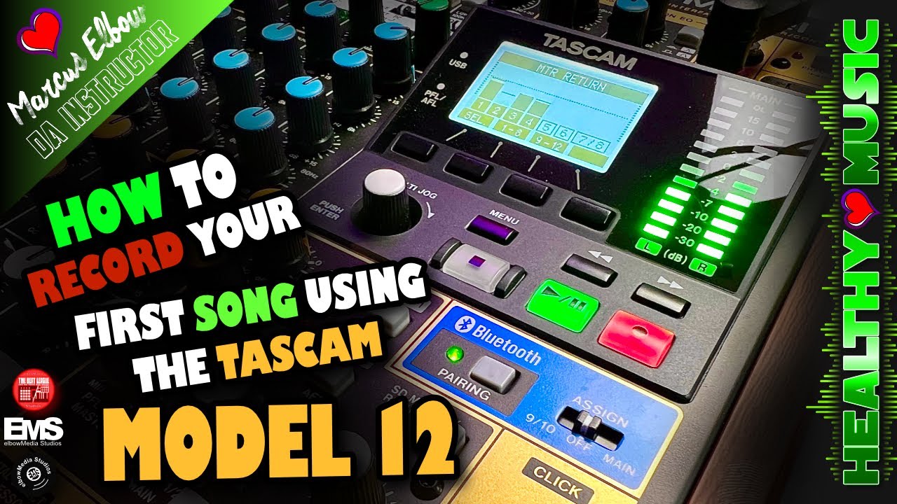 How to Setup and Record Your First Track Using the Tascam Model 12 ...