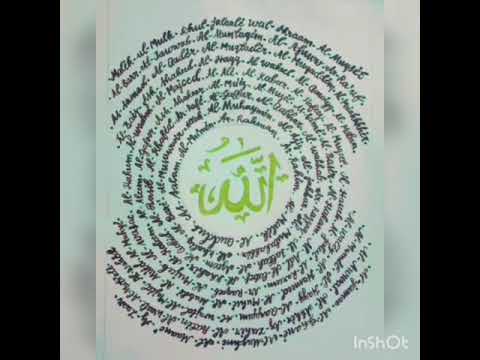 How to write Asma ul husna in English calligraphy art # syeda uzma ...