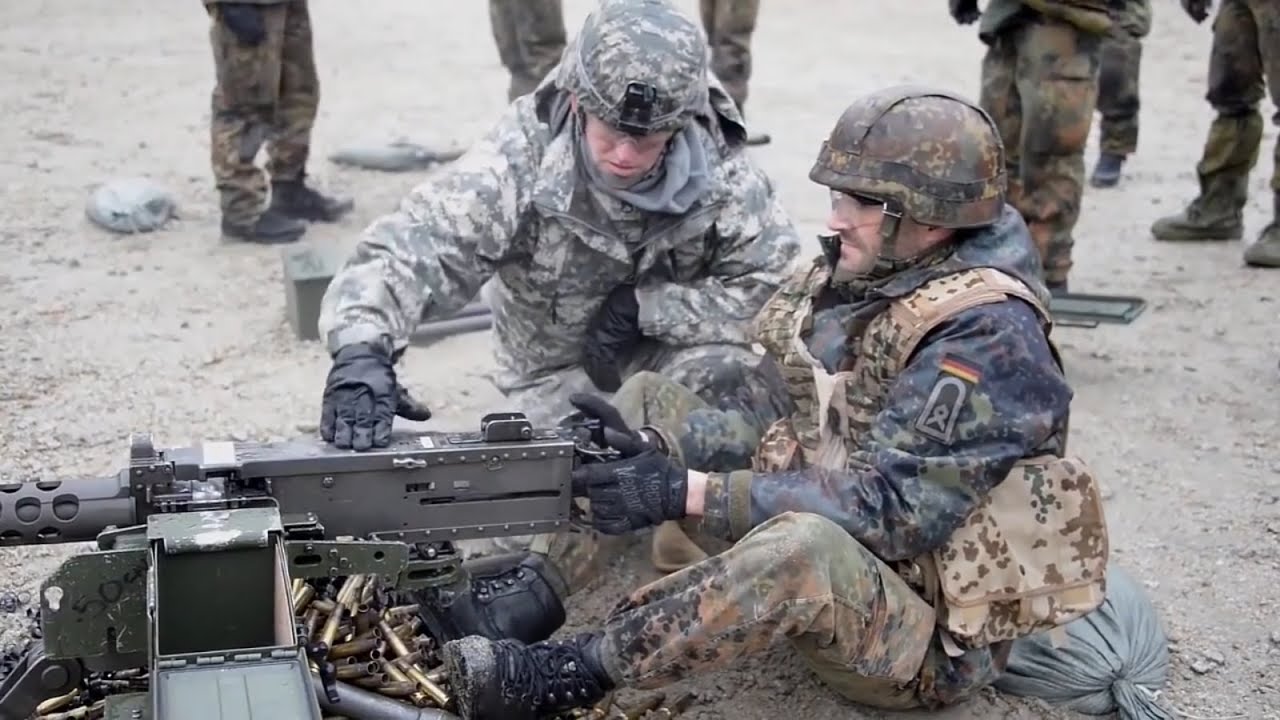 US - German Joint Training Exercise on US Machine Guns - YouTube