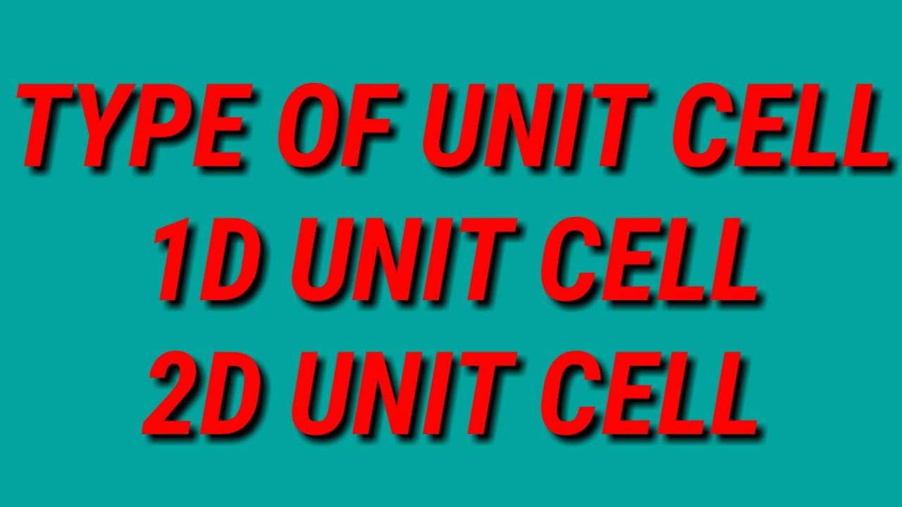TYPE OF UNIT CELL II 1D & 2D UNIT CELL - YouTube