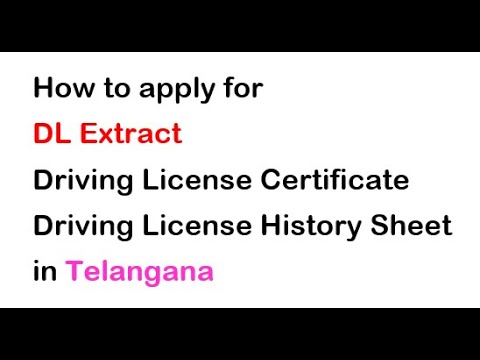 How to apply for Driving License Extract Telangana | DL Extract ...