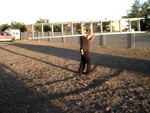 Firefighter Extension Ladder Carry - YouTube