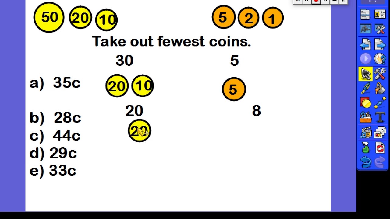 money fewest coins - YouTube