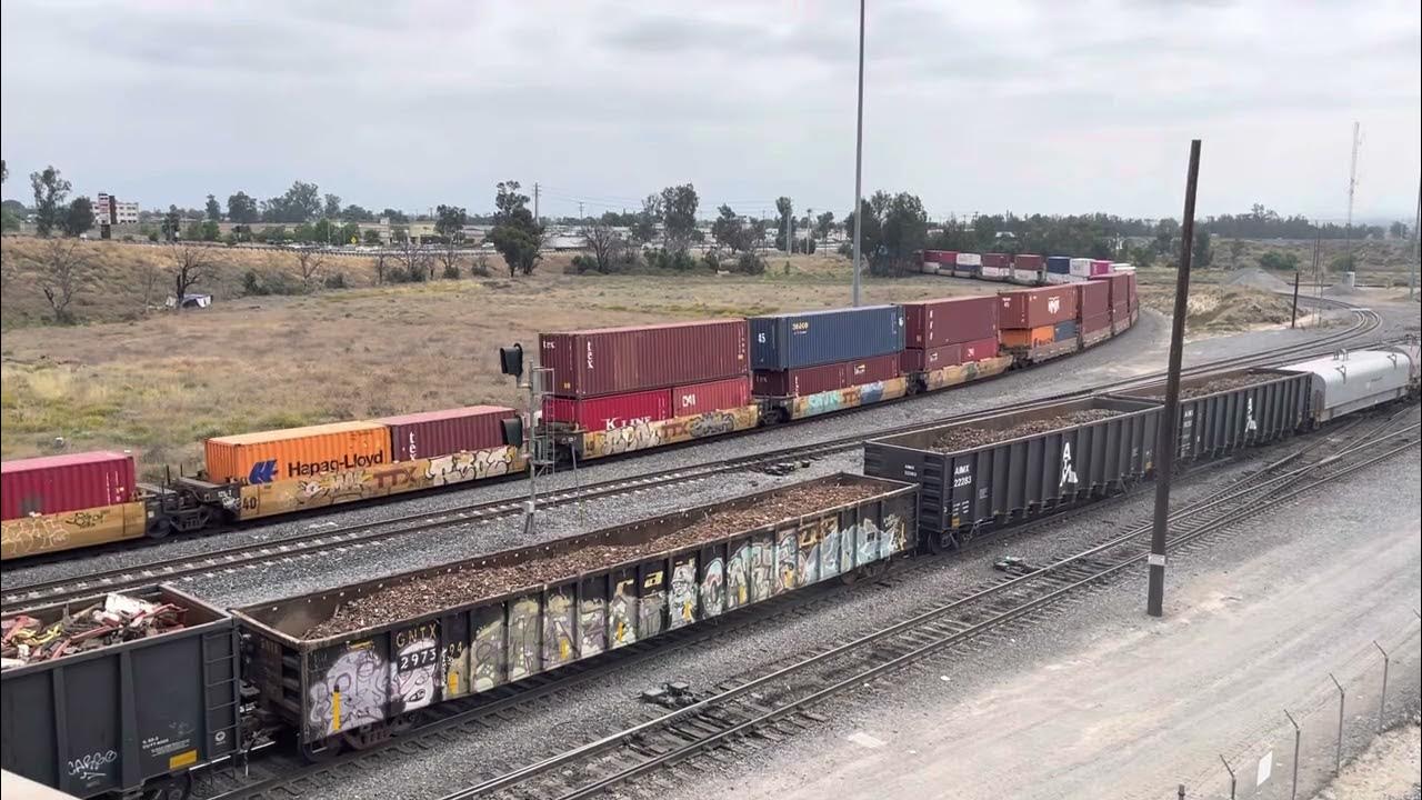 UP 7806 Leads Westbound Stack Train passes through West Colton Yard part 2 - YouTube