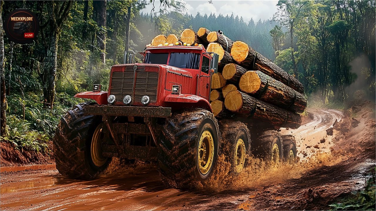 Extreme Logging Trucks | Extreme Dangerous Monster Logging Wood Truck ...