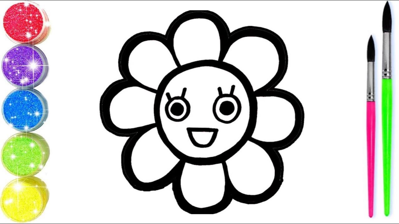 Bolalar uchun gul chizish / Рисование цветов для детей / Drawing ...