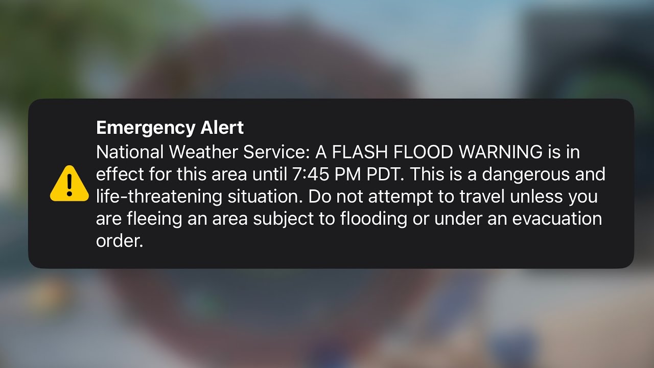 Eas: flash flood warning!!!! At 7:50 pm - YouTube