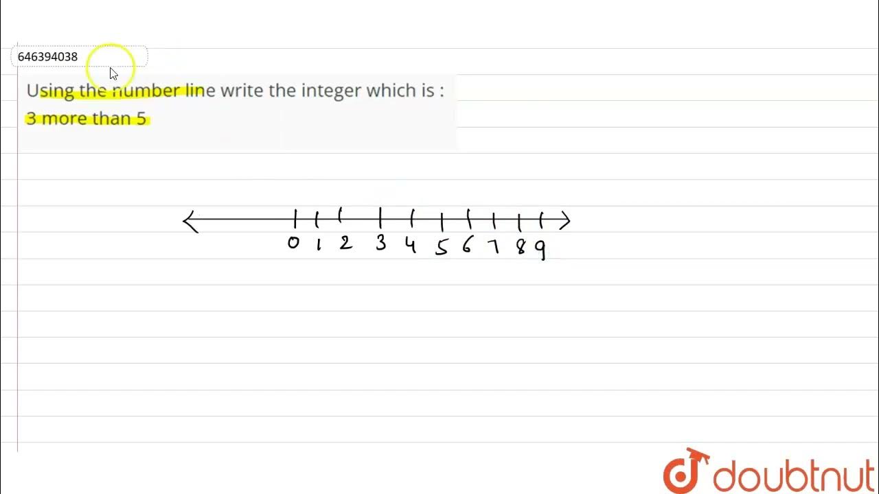 Using the number line write the integer which is : 3 more than 5 | CLASS 6 | NUMBER SYSTEM - I ...