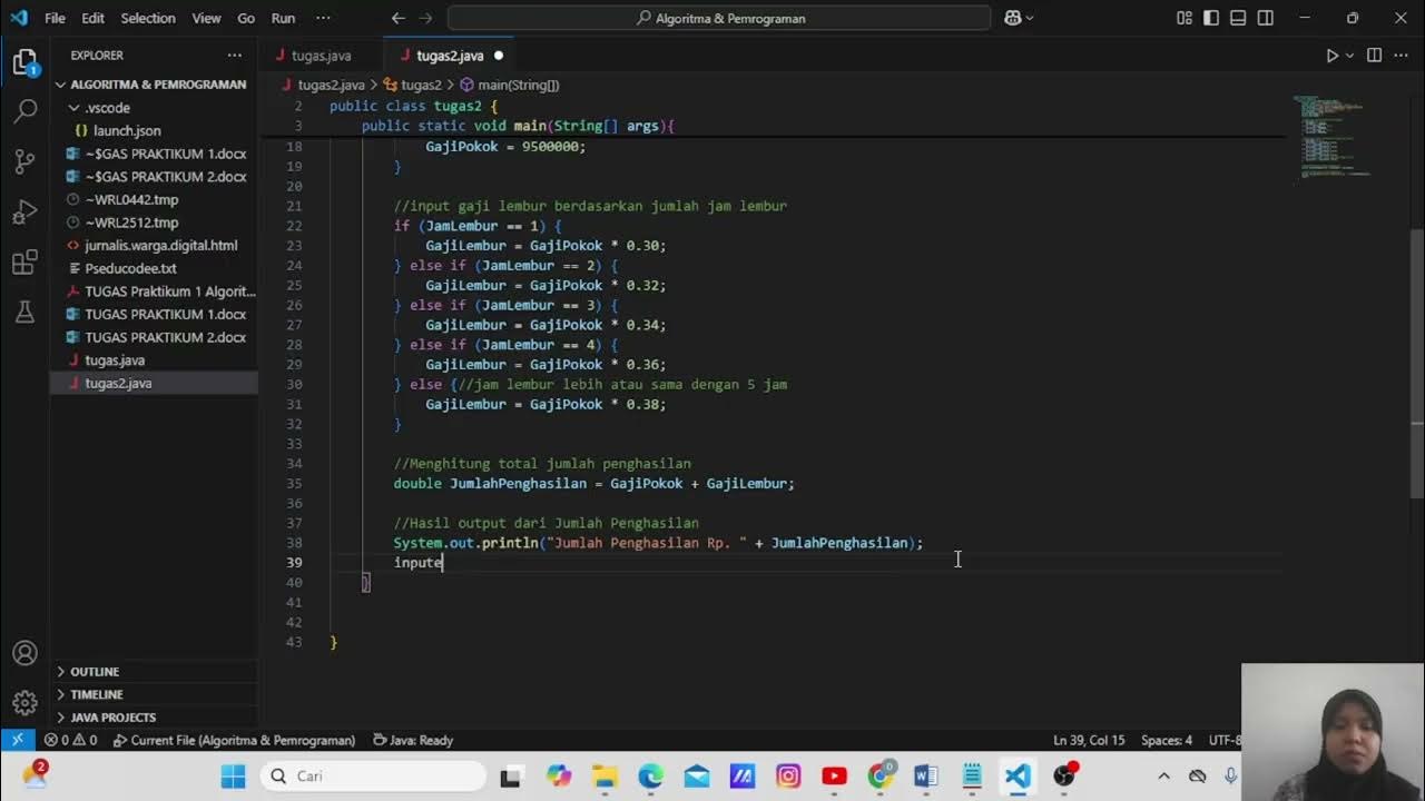 Tugas Praktikum 2 Algoritma & Pemrograman | Universitas Terbuka - YouTube