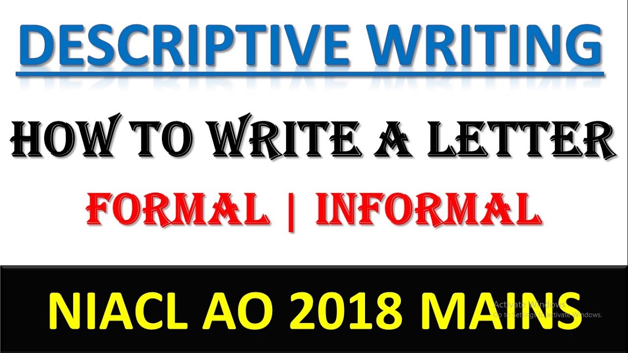 How To Write A Letter || Descriptive Writing Tips || NIACL AO Mains ...