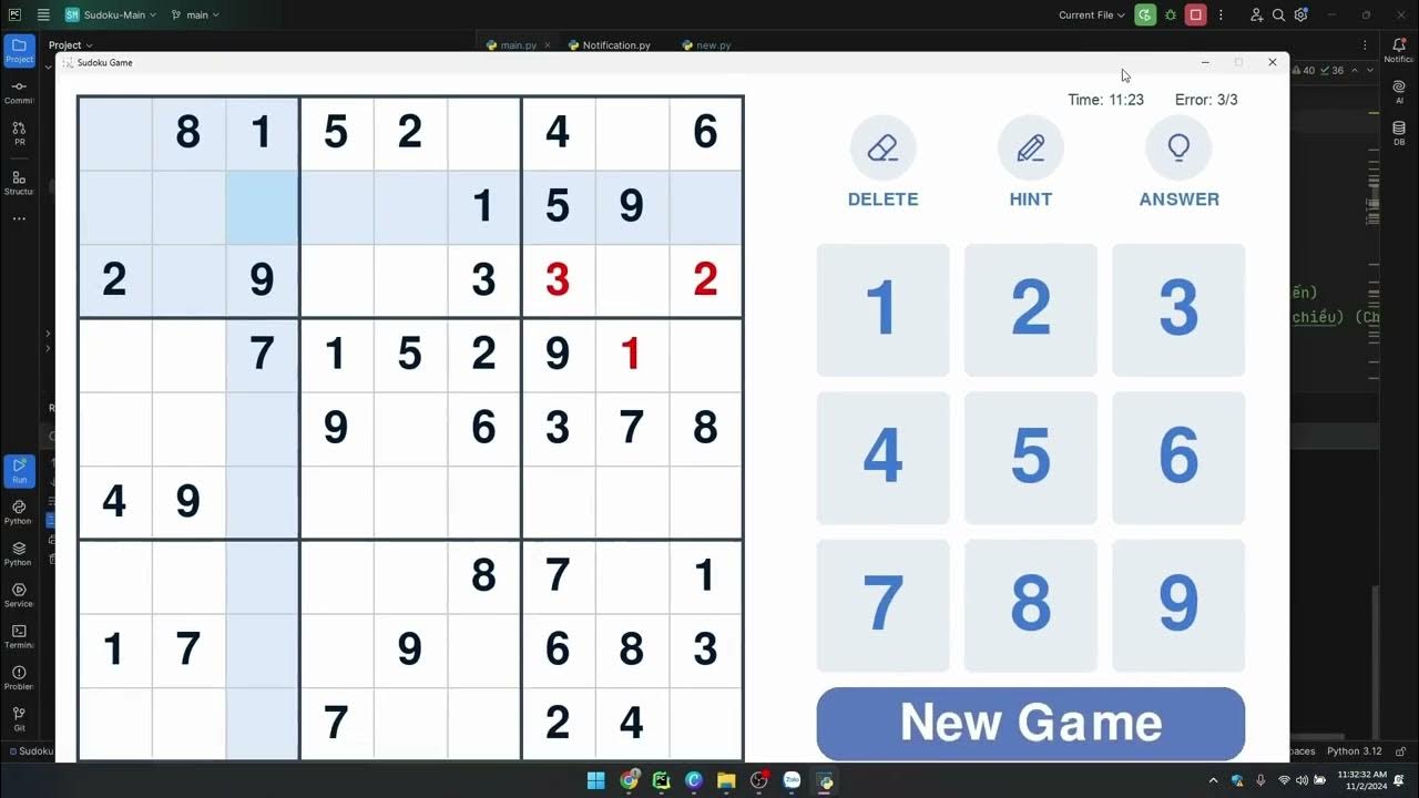 ỨNG DỤNG PYTHON TRONG PHÁT TRIỂN GAME SUDOKU BẰNG THƯ VIỆN PYGAME _ Lập trình với Python - YouTube
