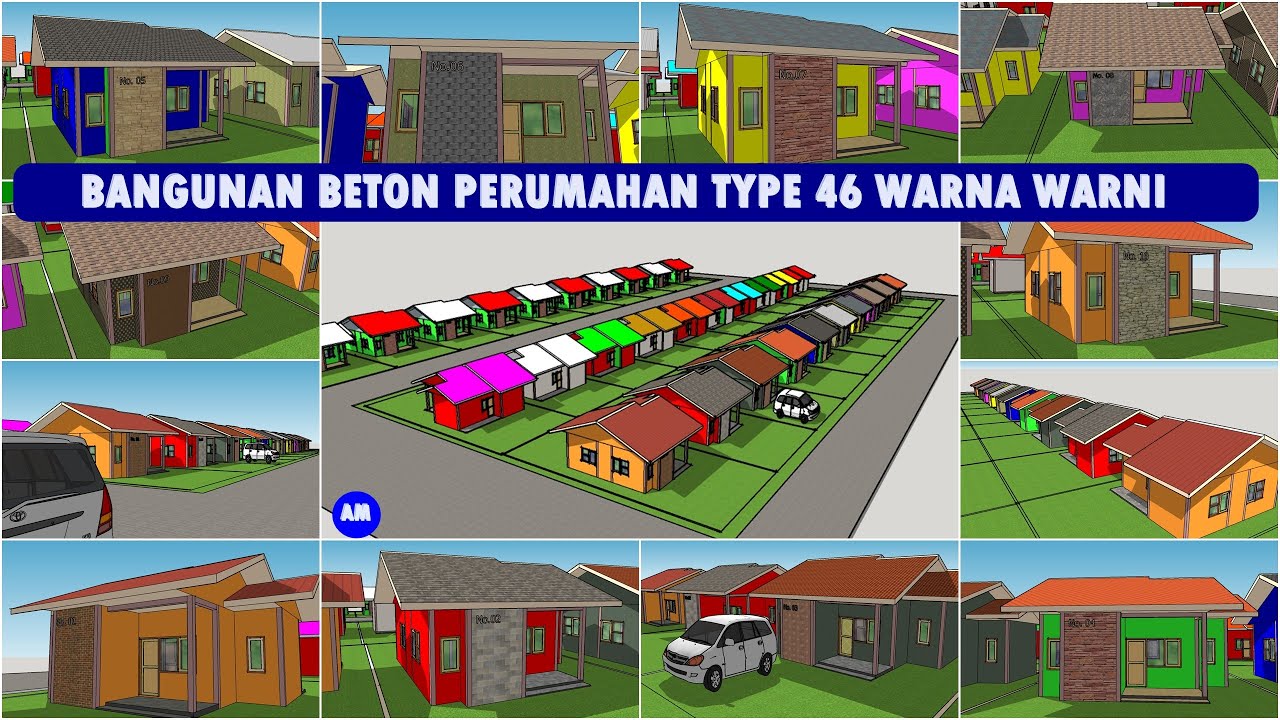 BANGUNAN BETON PERUMAHAN TYPE 46 WARNA WARNI (Ep.19) Sipil_ Kering ...