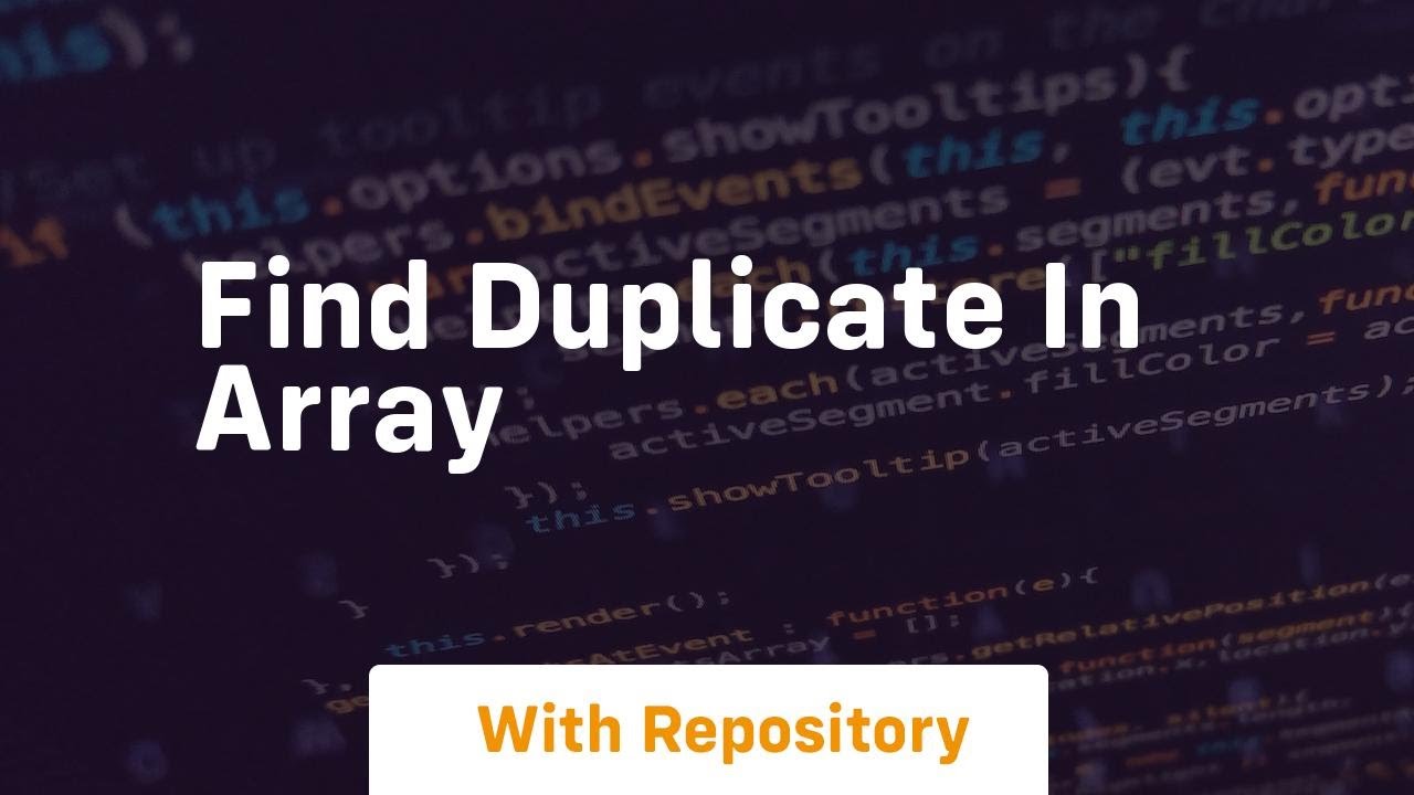 find duplicate in array - YouTube