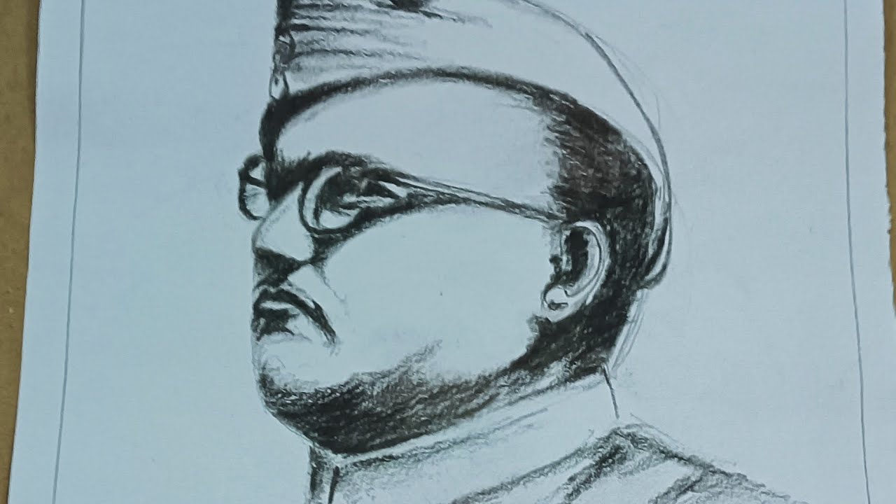 Netaji Subhash Chandra Bose||Charcoal sketch|@Subhrajitroyart#art# ...