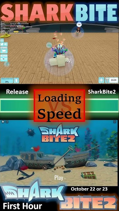 Roblox SharkBite 1 VS SharkBite 2 | Shark, Lobby Map, GUI, Loading Speed And Boat [Game Compare ...