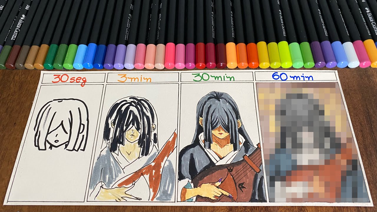 Desenhando a NAKIME em 30 seg, 3 min, 30 min e 60 min. | Demon Slayer ...