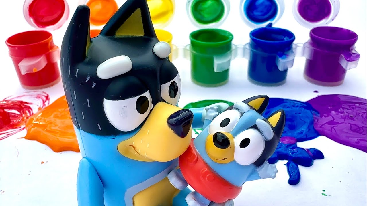 Foot Tracks Painting - Baby Bluey toys pretend play Arts & Crafts - YouTube