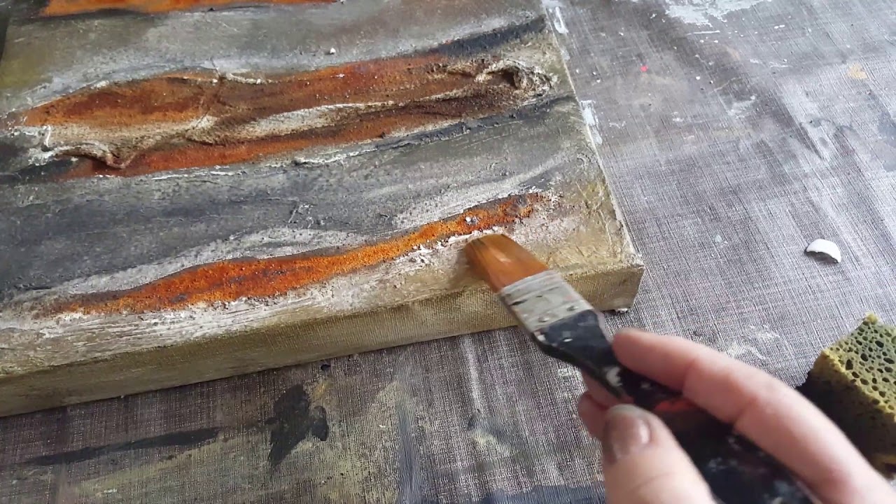 Powertex mixedmedia rusty powder tutorial. Roest maken. - YouTube