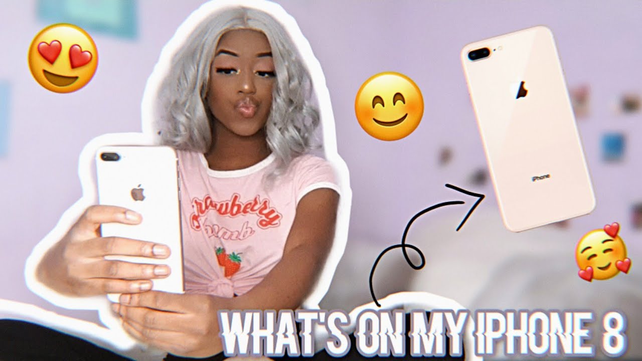 WHATS ON MY I PHONE 8+ |ITS ANDREA - YouTube