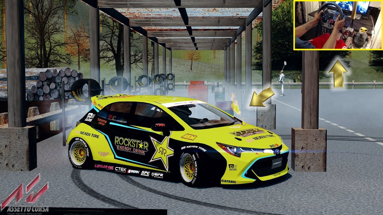 Toyota Corolla Hatchback NARROW GAP Drifting w/ Steering Wheel ...