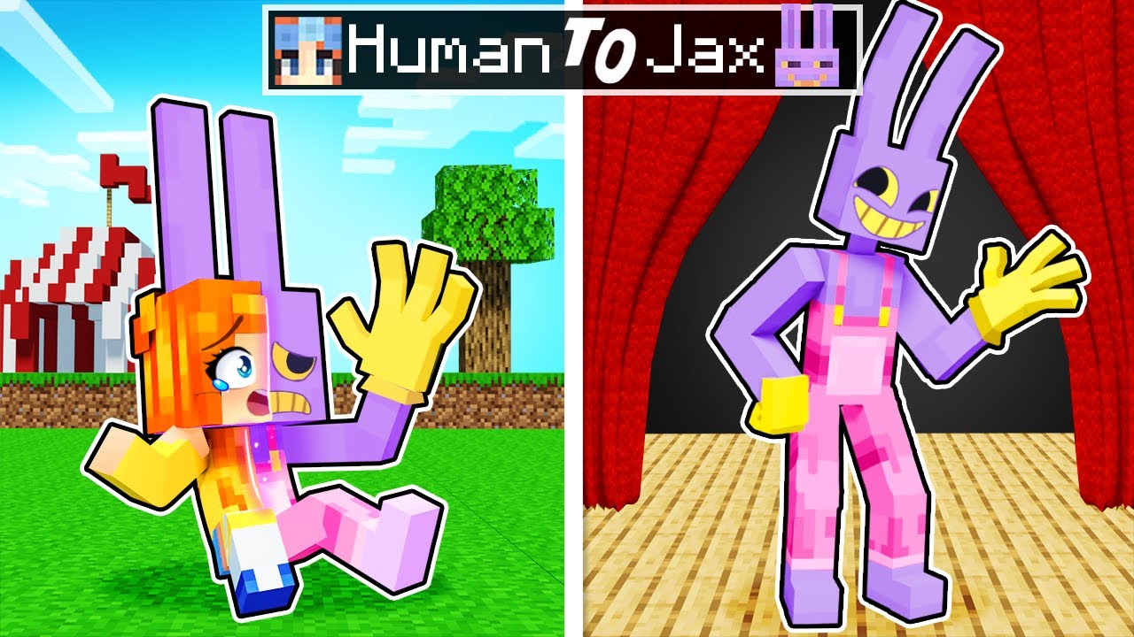 From HUMAN to JAX in Minecraft! (Amazing Digital Circus) - YouTube