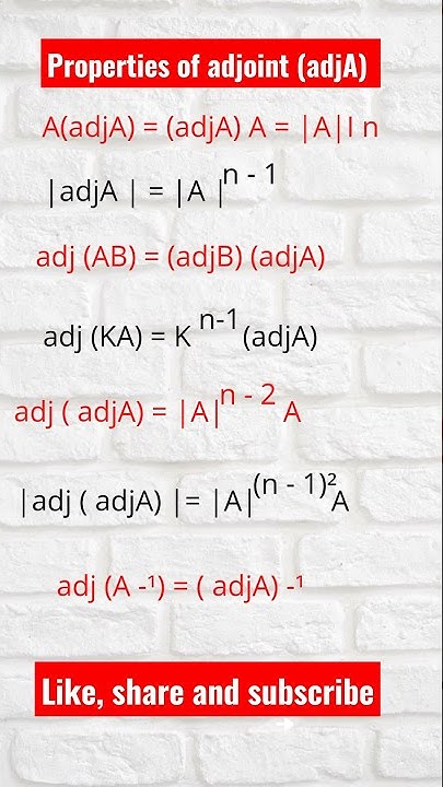 #Properties of adjoint #matrix #jee - YouTube