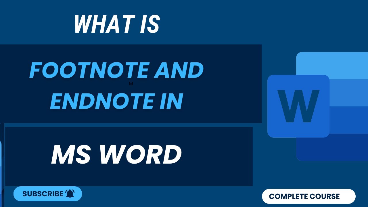What Is Foot Note and End Note In Ms Word | Ms Word Full Course ...
