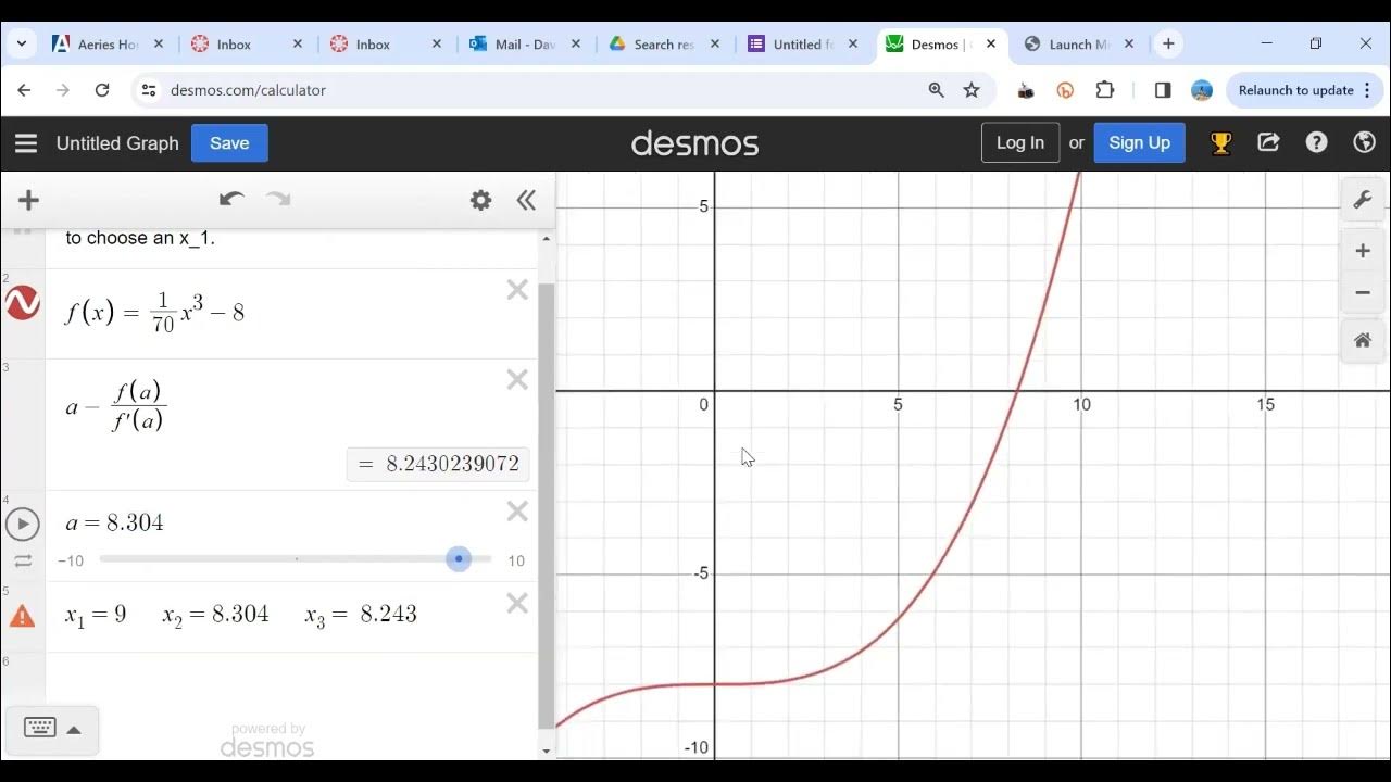 Using Desmos to apply Newton's Method - YouTube