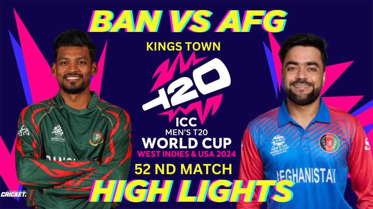 BAN VS AFG HIGHLIGHTS | SUPER 8 | T20WORLDCUP | CRICKET 24 - GAMEPLAY ...