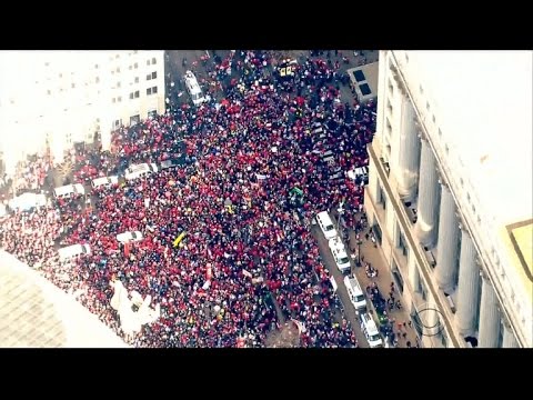 Chicago teachers stage strike over lack of funding - YouTube
