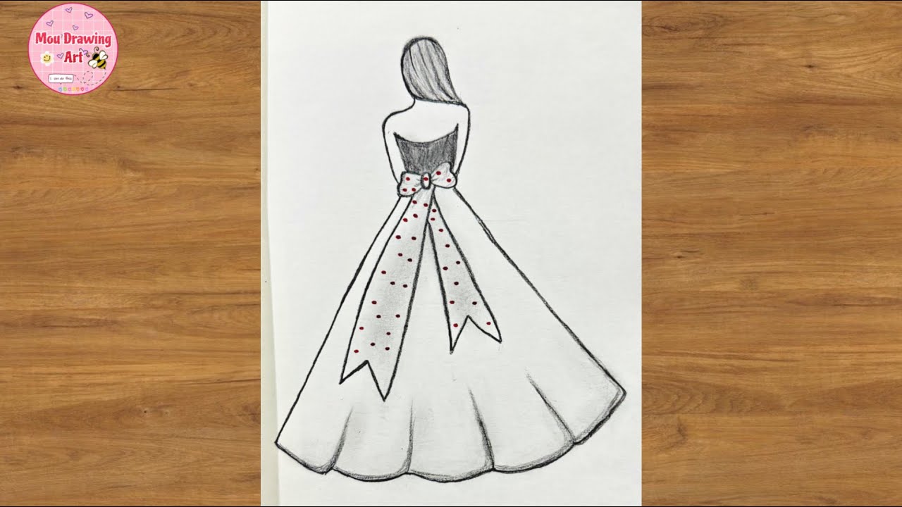How to draw a girl in beautiful dress | Girl Drawing | Dress Drawing ...