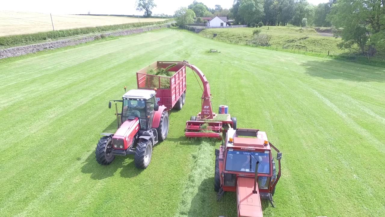 Fiat 100-90 JF Forager Valtra T174 Aerial Views gtritchie5 - YouTube