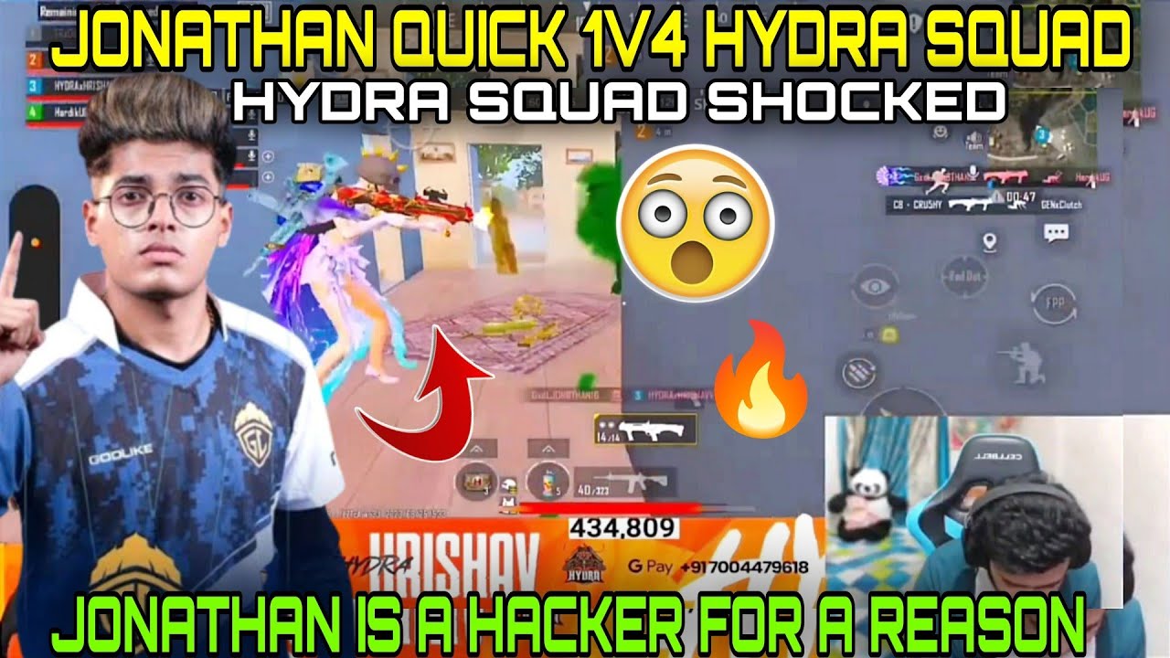 Jonathan wipe hydra squad 🔥 Jonathan quick 1v4 HYDRA shocked 😳 - YouTube