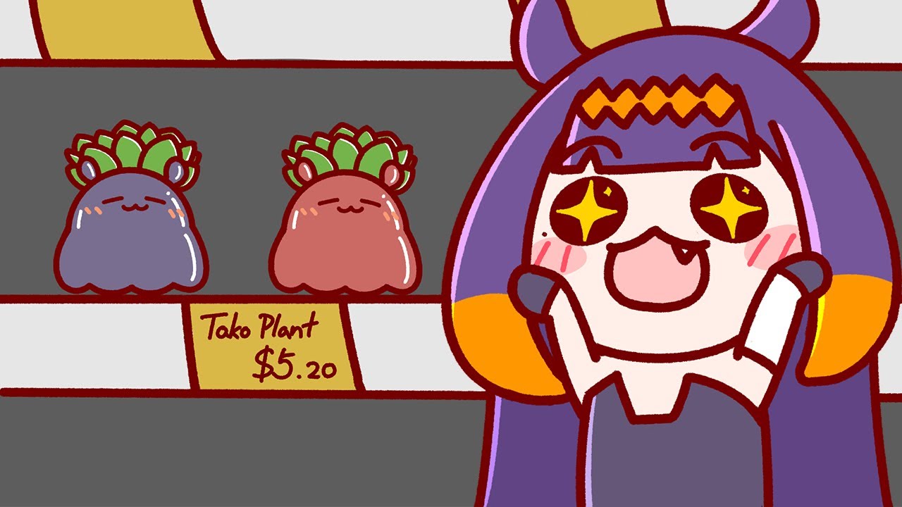 Ina and her tako plants 【Ninomae Ina'nis】【hololive 2D animation】【CC ...