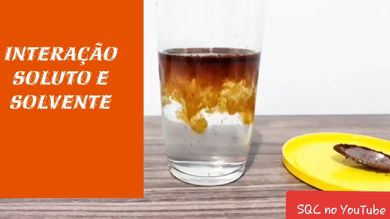 Interação entre soluto e solvente. Experimentos Químico. Experiência de ...