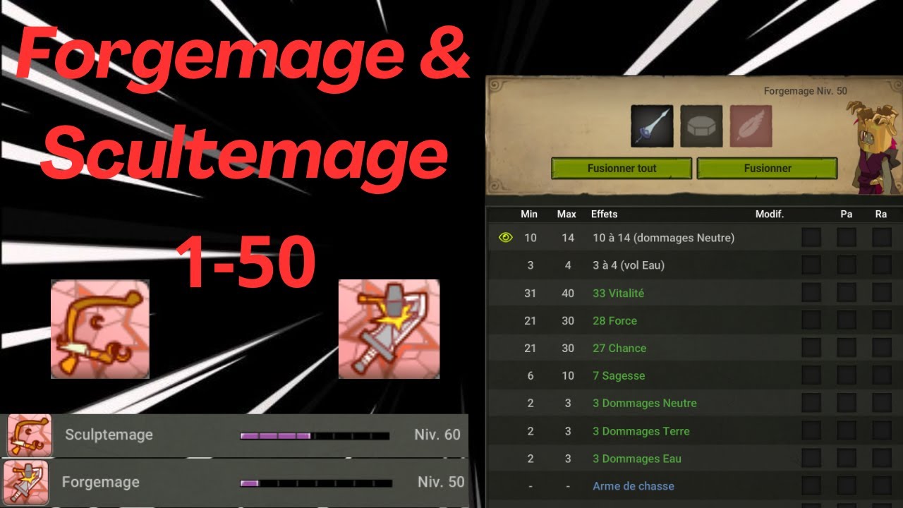 Up FORGEMAGE / SCULTEMAGE 1 A 50 sur OMBRE ! En moins de 10 MINS ...