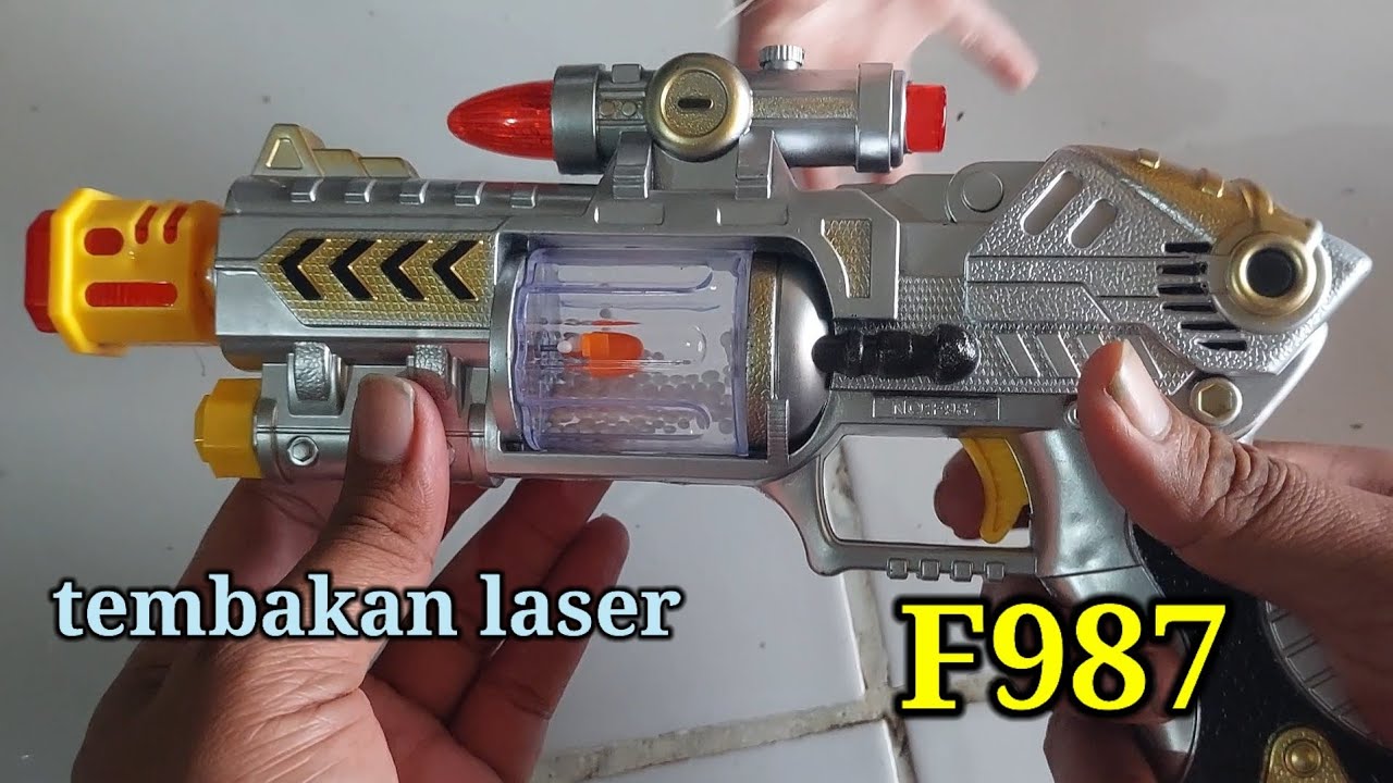 unboxing dan review tembakan laser mainan anak anak F987 - YouTube