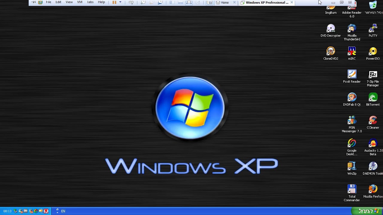 Windows XP Professional RTM (Hebrew) in VMWare Workstation Pro! - YouTube