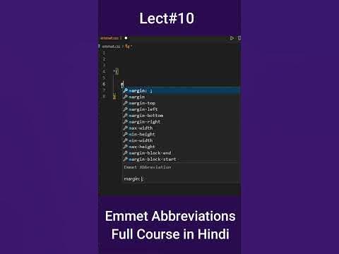 Emmet Abbreviation | Fast CSS | lect # 10 | #youtubeshorts #shorts #css #css3html5 # ...