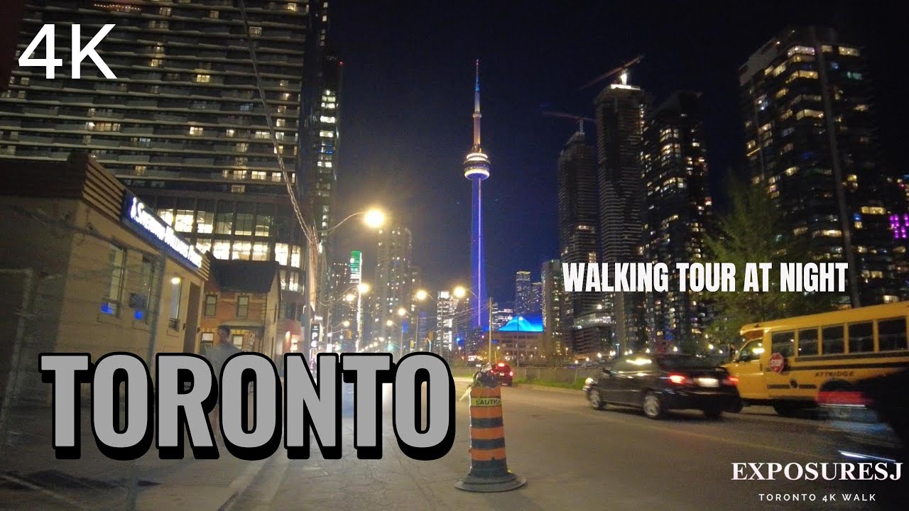 TORONTO DOWNTOWN WALKING TOUR AT NIGHT 4K - YouTube