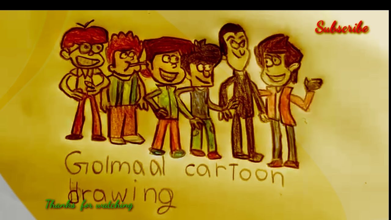 How To Draw Golmaal jr Cartoon characters. Draw Gopal, Madhav, Lucky ...