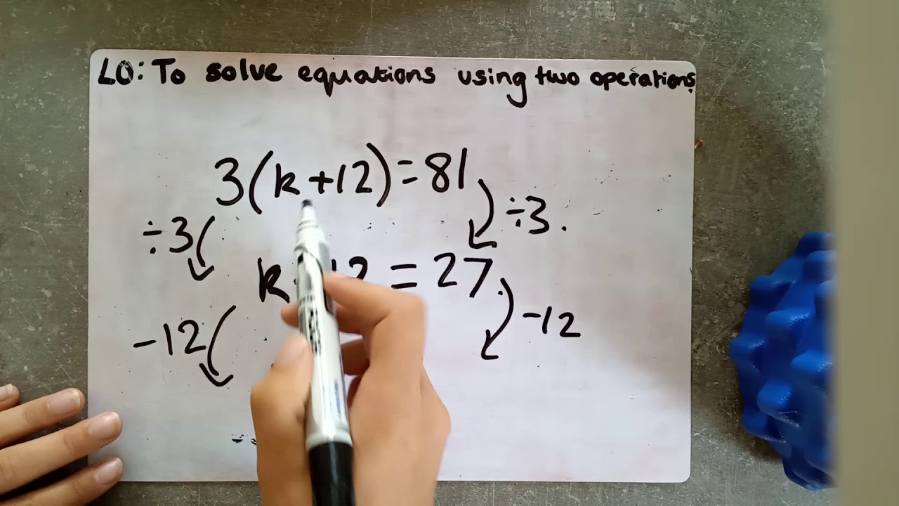 To solve equations using two operations - YouTube