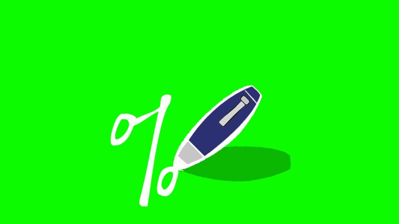 blue pen % animation green screen - YouTube