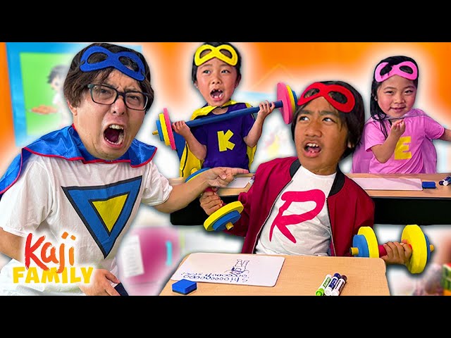 Kaji Family Superhero School Pretend Play - Videos For Kids
