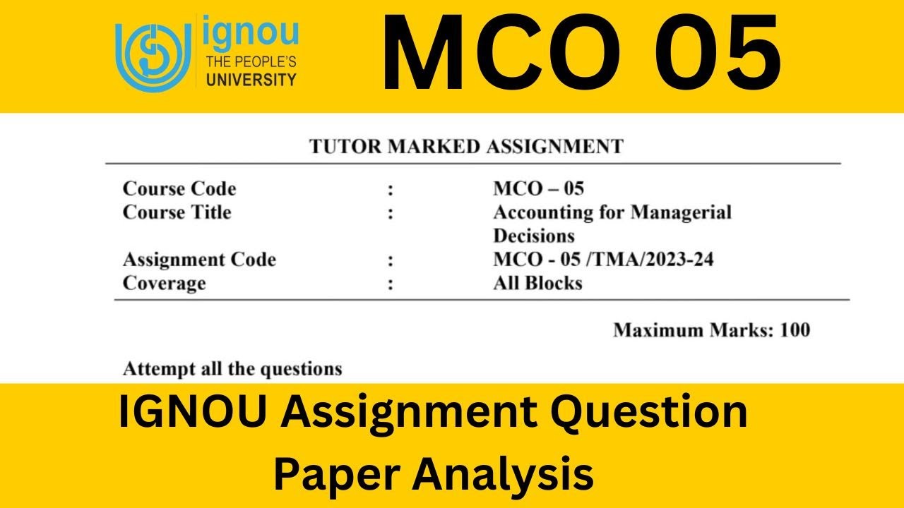 IGNOU assignment question paper analysis📝 MCO 05 questions #ignouexam # ...