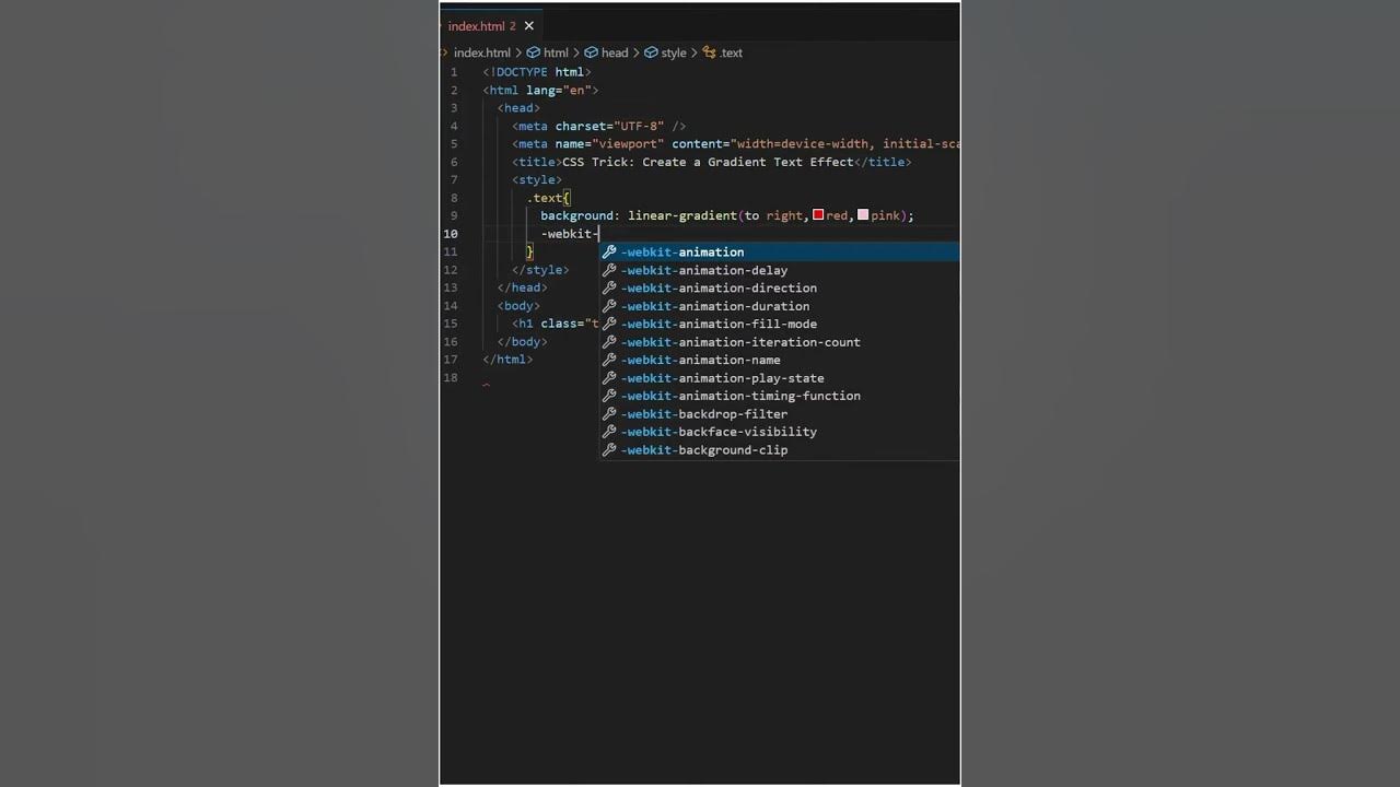 Re CSS Trick# Create a Gradient Text Effect #reactjs #nextjs #html #css #g2g #tipfortoday - YouTube