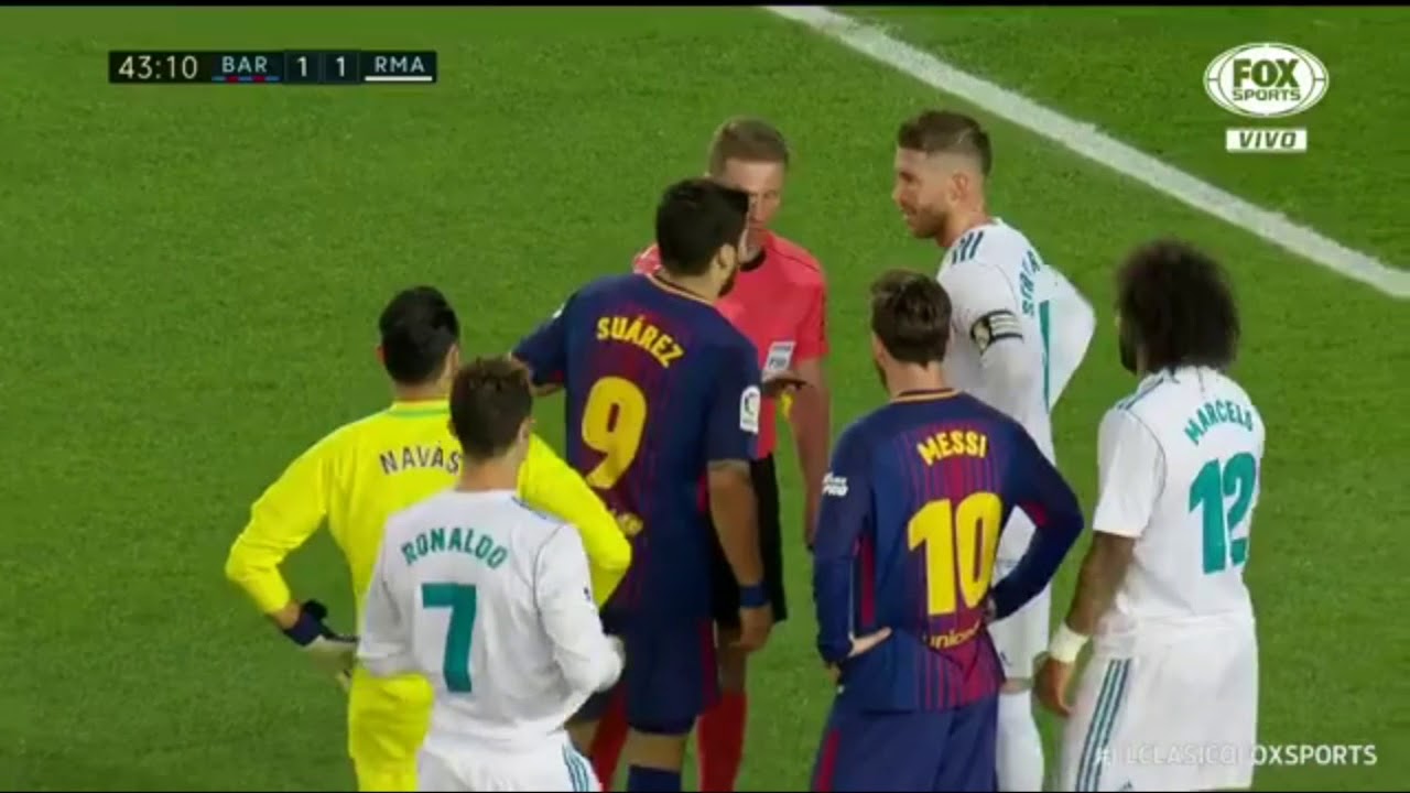 Suarez fight vs Sérgio Ramos Barcelona vs Real Madrid 06/05/2018 - YouTube