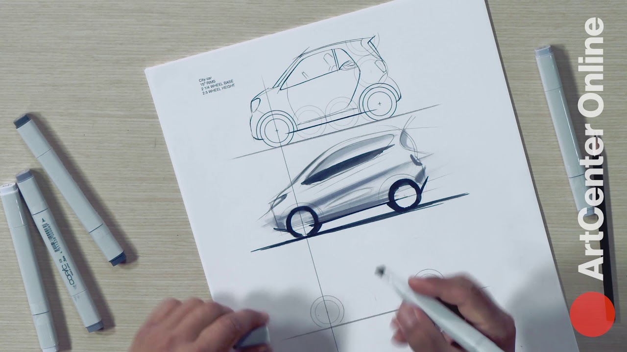 Professional Car Design: Sketching a City Car - YouTube